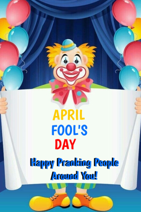 Illustrative April Fool’s Day Poster Template | PosterMyWall