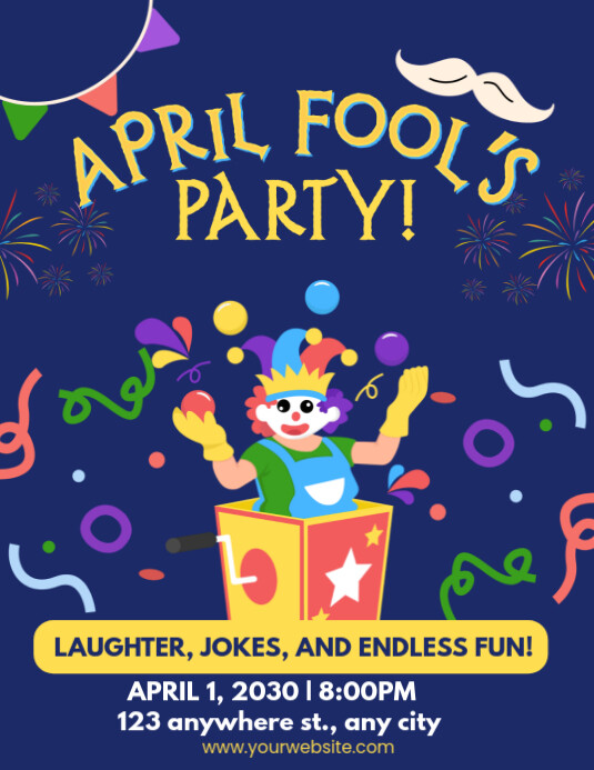 Copy of Illustrative April Fool's Party Event Flyer (us Letter ...