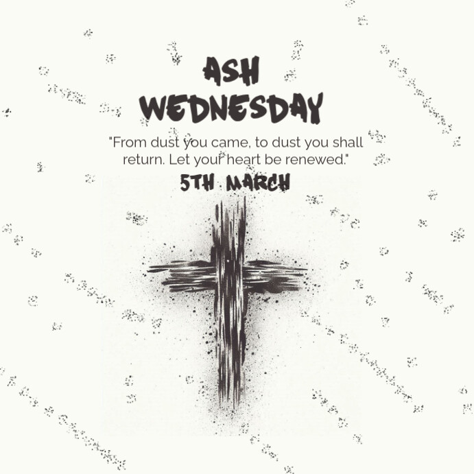 Illustrative Ash Wednesday Instagram Post Template | PosterMyWall