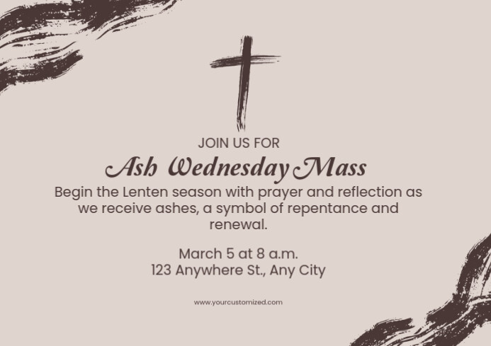Illustrative Ash Wednesday Mass A3 Template | PosterMyWall