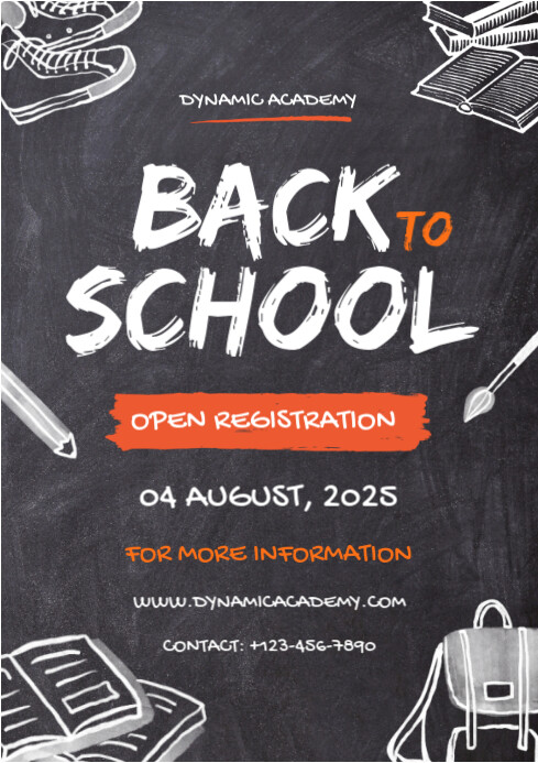 Illustrative Back To School Open Registration Flyer Template | PosterMyWall