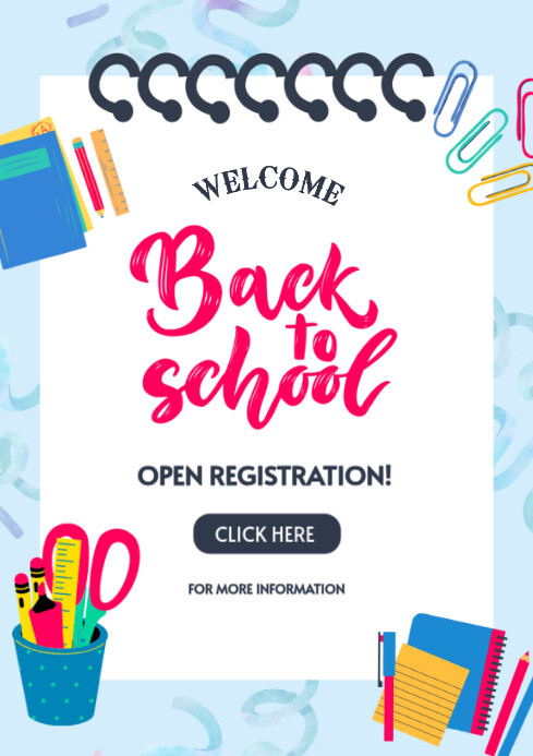 Illustrative Back To School Open Registration Flyer Template | PosterMyWall