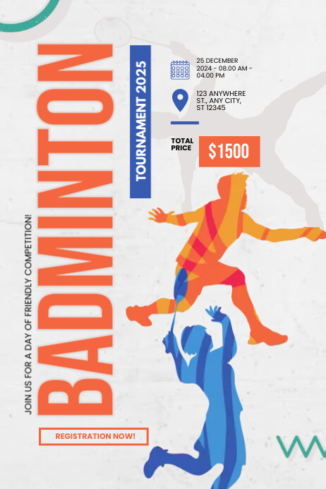 Illustrative Badminton Tournamemt Poster Templat | PosterMyWall