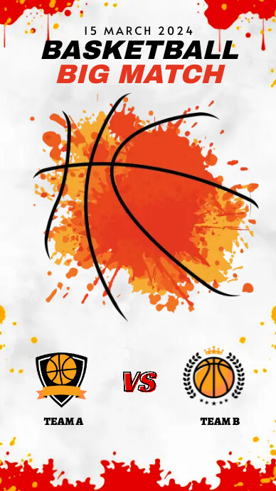 Illustrative Basketball Match Instagram Stor Template | PosterMyWall