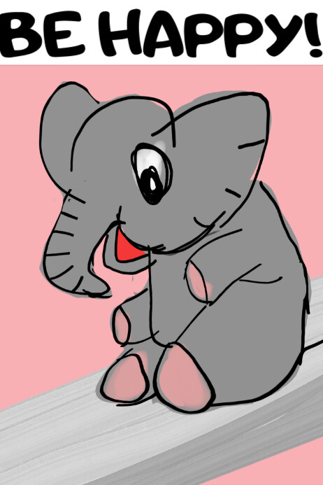 Copy of Illustrative Be Happy Poster | PosterMyWall