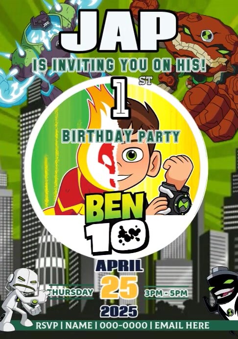 Copy of Illustrative Ben 10 A4 | PosterMyWall