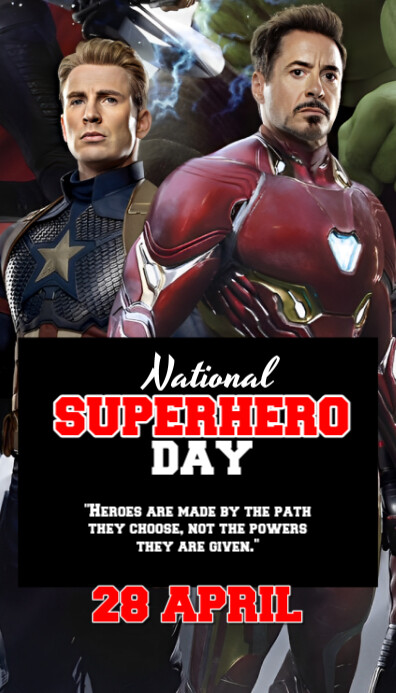 Plantilla de Illustrative Black Background Maximalist National Superhero Day Business Card ...