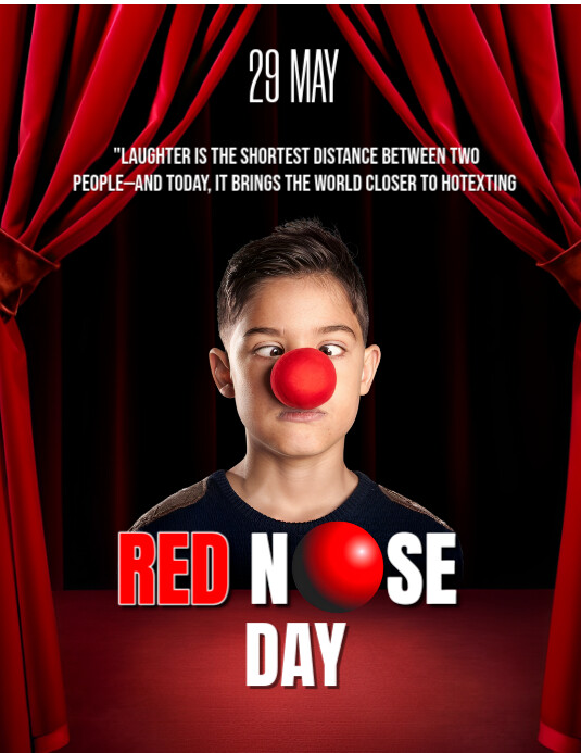 Copy of Illustrative Black Background Maximalist Red Nose Day Flyer (us ...