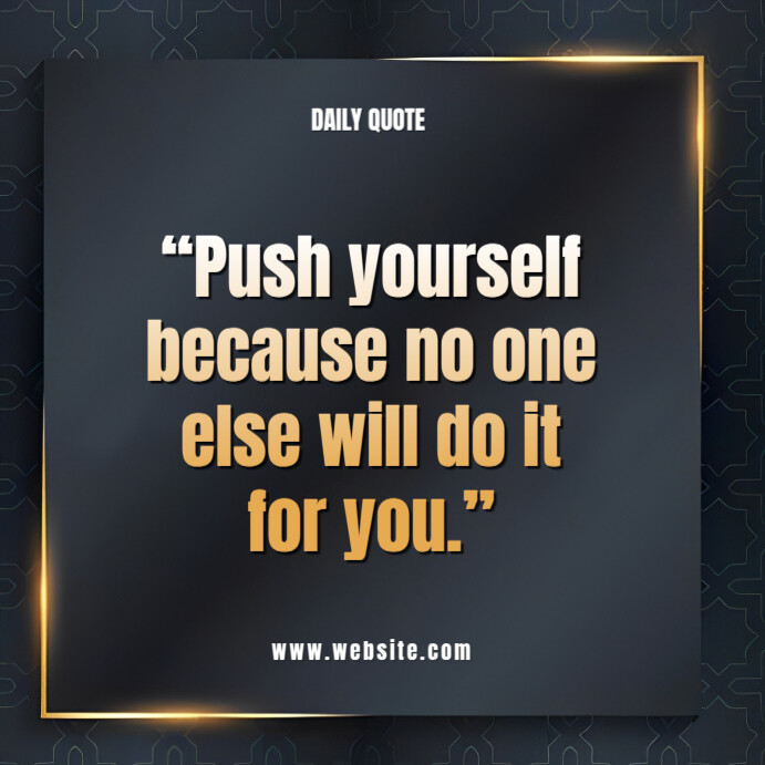 Illustrative Black Background Typography Inspirational Quote Instagram ...