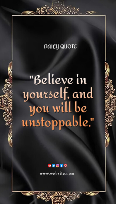 Copy of Illustrative Black Background Typography Inspirational Quote ...