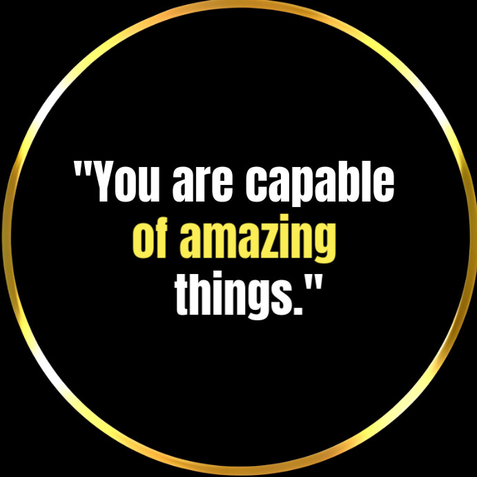 Illustrative Black Background Typography Inspirational Quote Instagram ...