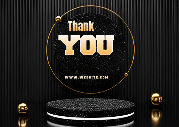 Illustrative Black Background Typography Thank You Postcard Template ...