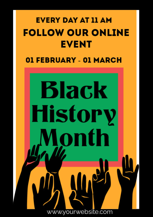 Illustrative Black History Month Poster A4 Template | PosterMyWall