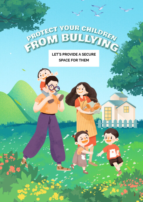 Illustrative Blue And Green Illustrative Protect Your Children From ...