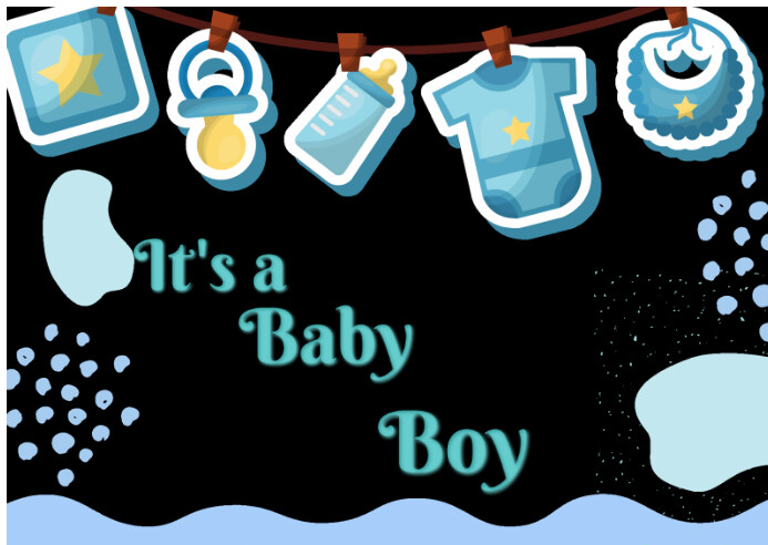 Plantilla de Illustrative Blue Baby Boy Illustrative Post | PosterMyWall