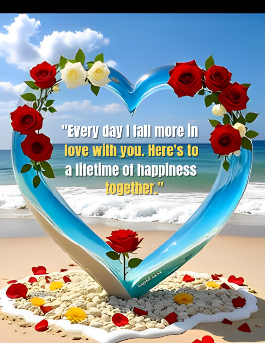Copy of Illustrative Blue Background Joyful Love Quote Flyer (us Letter ...