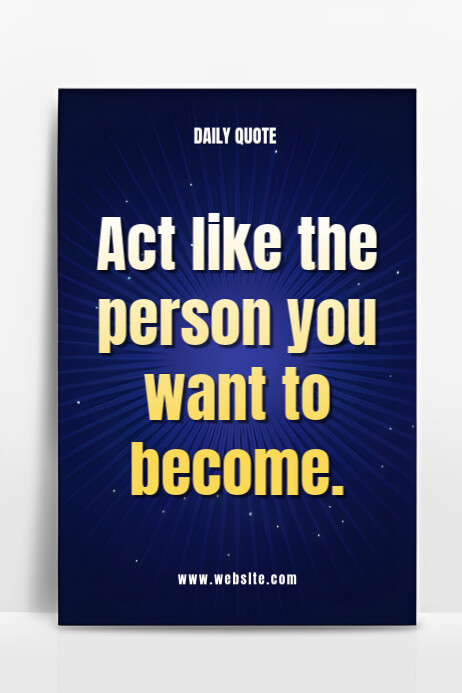 Illustrative Blue Background Typography Inspirational Quote Poster ...