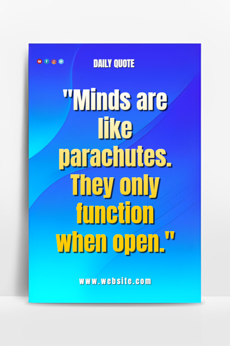 Illustrative Blue Background Typography Inspirational Quote Poster ...