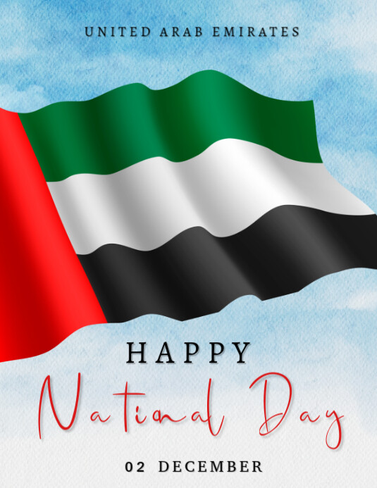 Illustrative Blue UAE National Day Flyer 2024 Template | PosterMyWall