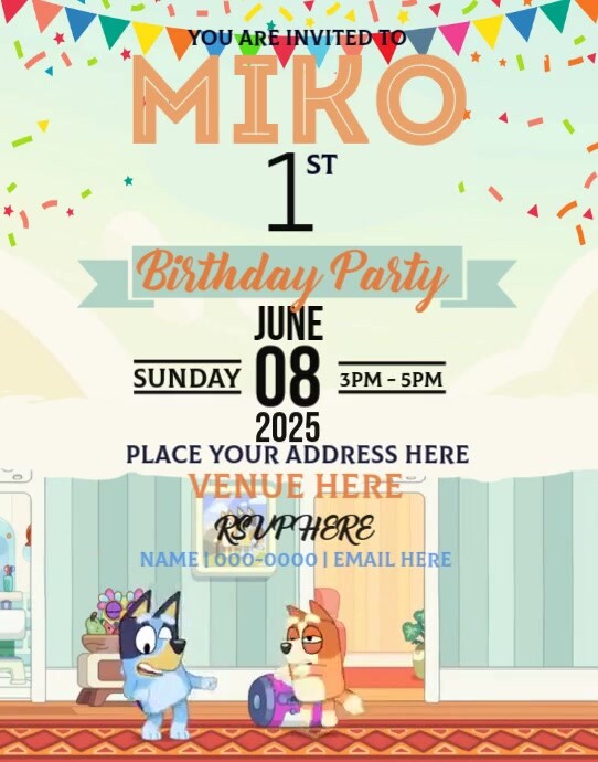 Illustrative Bluey Poster/wallboard Template | PosterMyWall