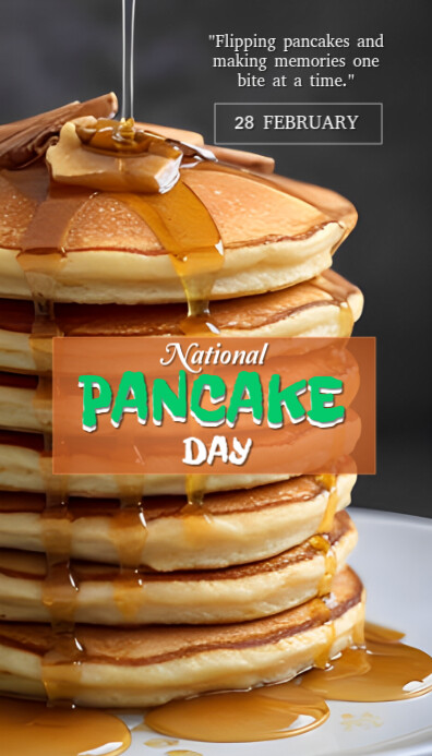 Copy of Illustrative Brown Background Gradient National Pancake Day ...