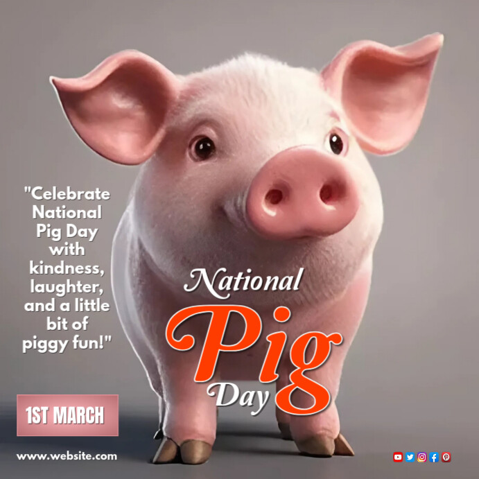 Copy of Illustrative Brown Background Maximalist National Pig Day ...
