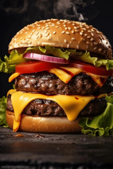 Illustrative Burger Snacks Template | PosterMyWall