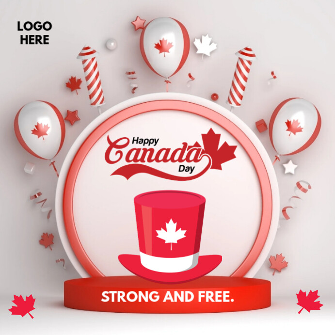 Illustrative Canada Day Template Instagram Post | PosterMyWall