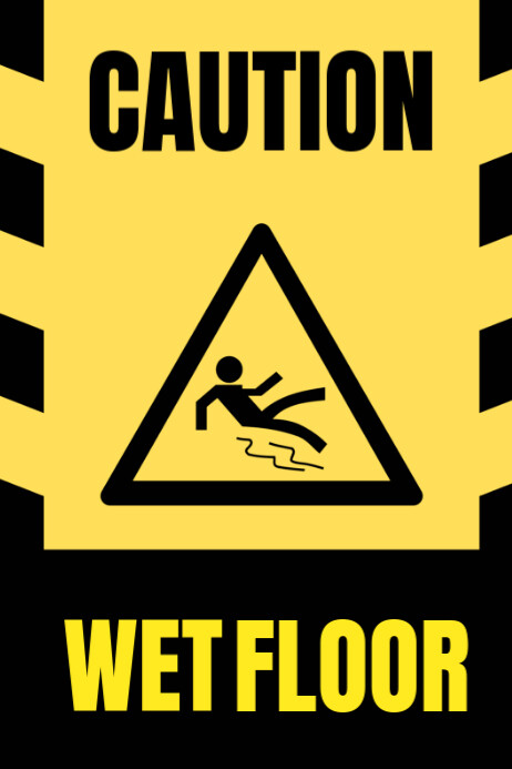 Illustrative Caution Wet Floor Poster Template | PosterMyWall