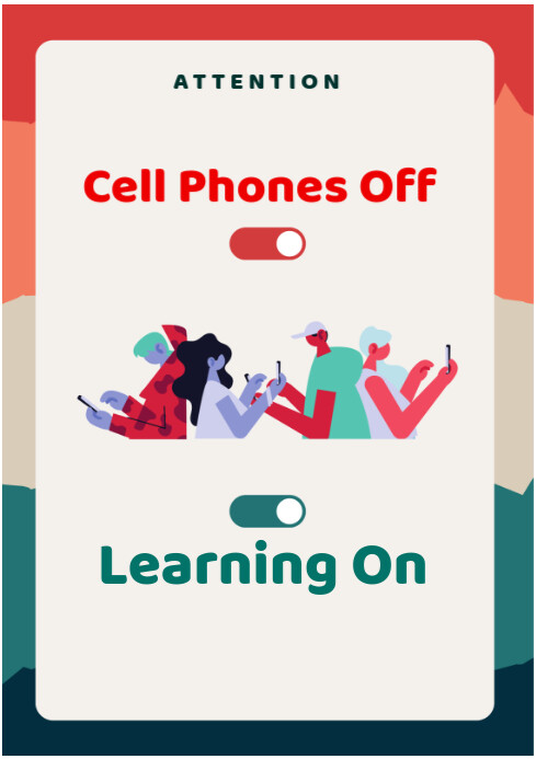 Illustrative Cell Phone Off A4 Template | PosterMyWall