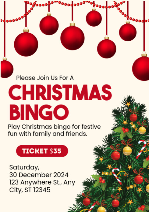 Illustrative Christmas Bingo A4 Template | PosterMyWall