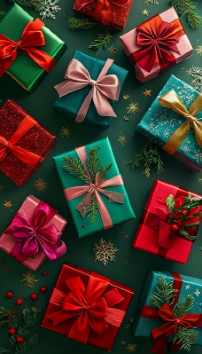 Illustrative Christmas Gift Boxes Business Card Template | PosterMyWall