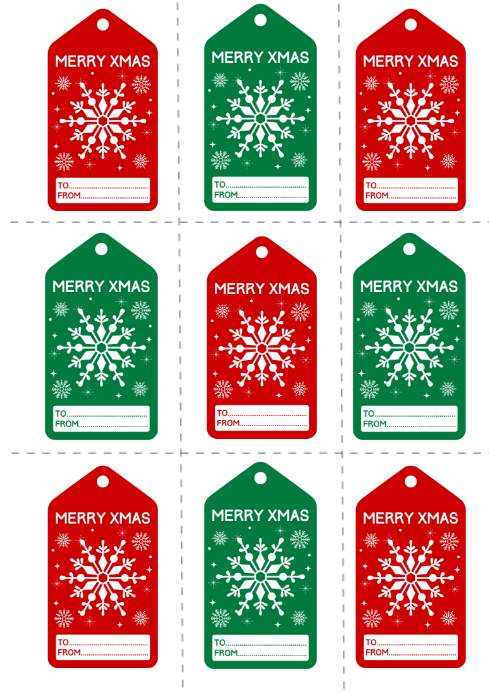 Illustrative Christmas Gift Tag A4 Template | PosterMyWall