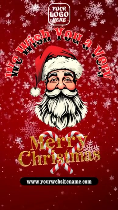 Illustrative Christmas Greetings Card Digital Display (9:16) Template ...