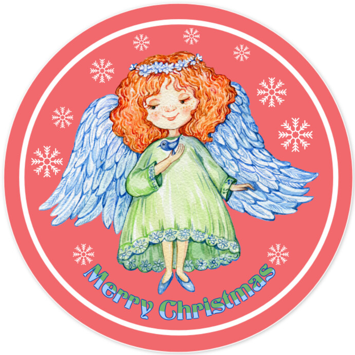 Illustrative Christmas Rounded Sticker Square (1:1) Template | PosterMyWall