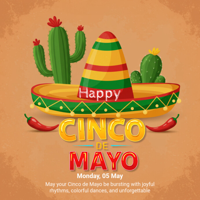 Illustrative Cinco De Mayo Instagram Post Template | PosterMyWall