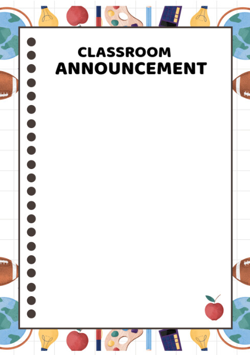 Copy of Illustrative Classroom Announcement A4 | PosterMyWall