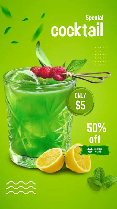 Illustrative Cocktail Special Instagram Story Template | PosterMyWall