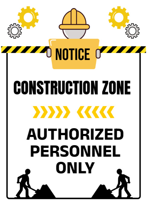 Illustrative Construction Zone A4 Template | PosterMyWall