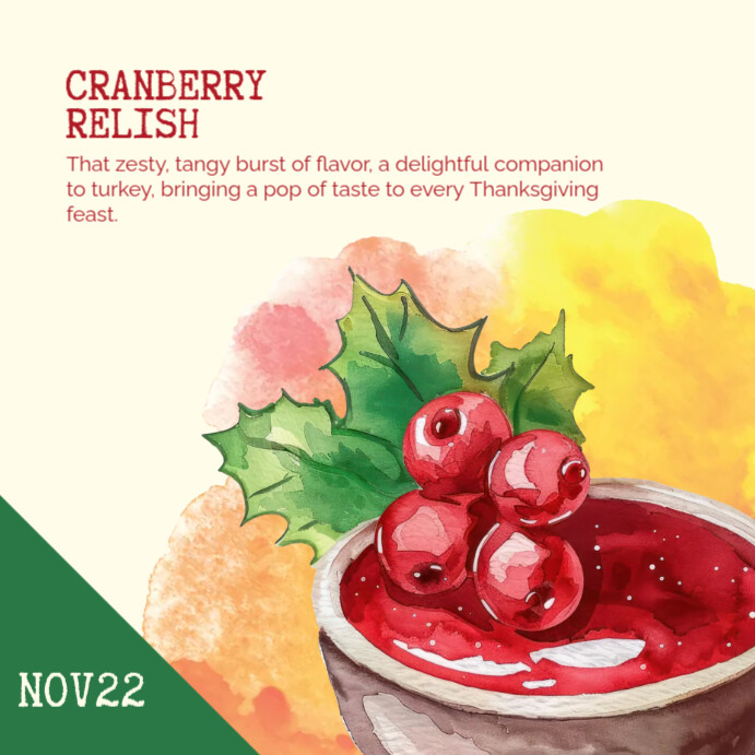 Plantilla de Illustrative Cranberry Relish Day Instagram Post ...