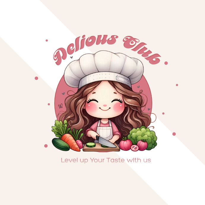 Illustrative Cute Chef Logo Illustration Inst Template | PosterMyWall