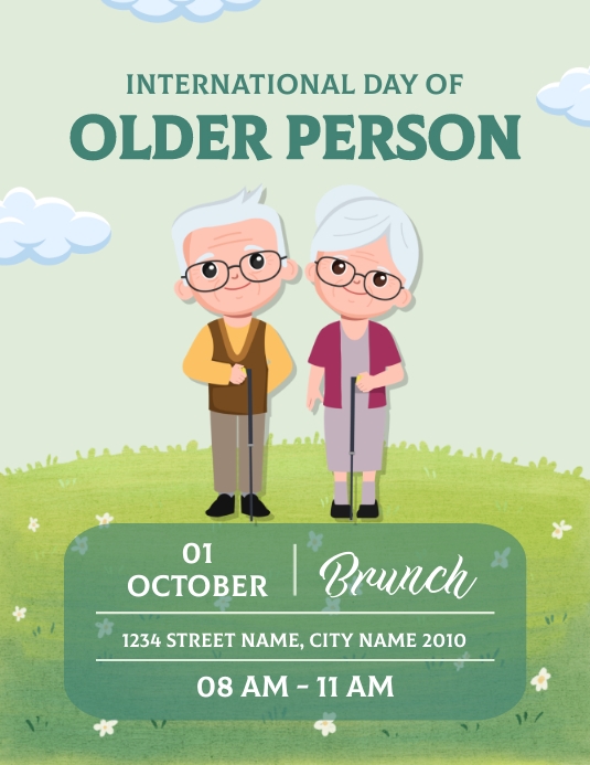 Illustrative Day Of Older Person Celebration Template | PosterMyWall