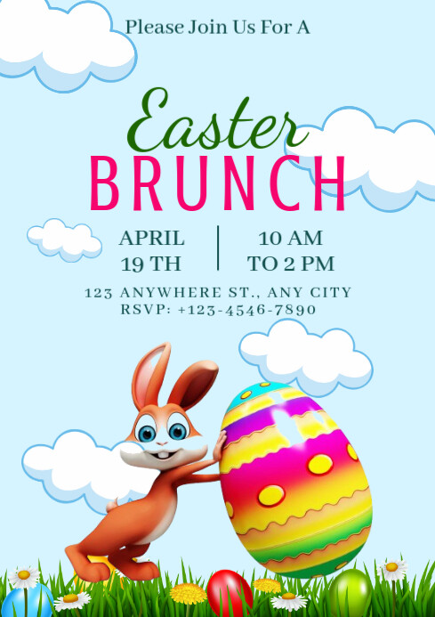 Copy of Illustrative Easter Brunch A4 | PosterMyWall