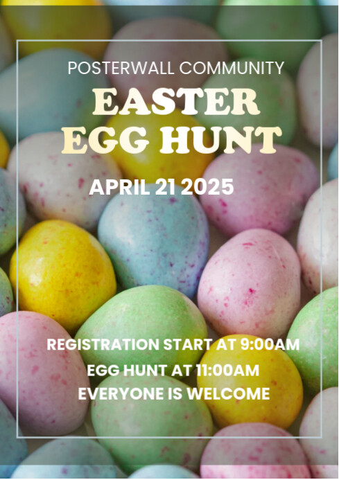 Illustrative Easter Egg Hunt Poster A4 Template | PosterMyWall