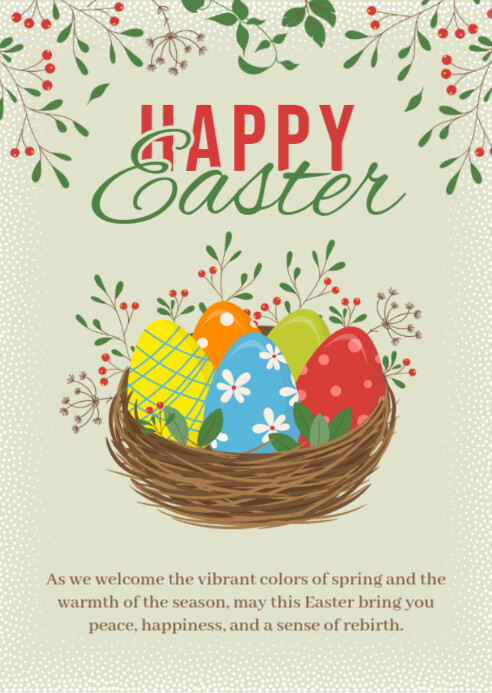 Copy of Illustrative Easter Greeting Card A6 | PosterMyWall