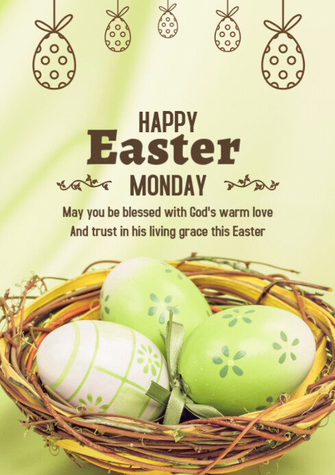 Copy of Illustrative Easter Monday A4 | PosterMyWall