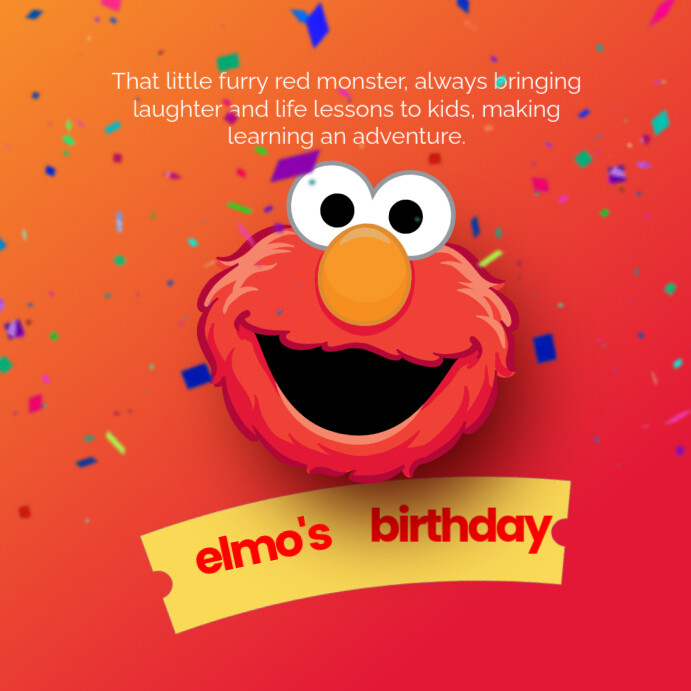 Illustrative Elmo Instagram Post Template | PosterMyWall
