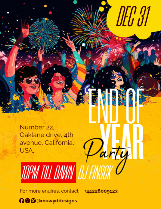 Illustrative End Of Year Party Flyer (us Letter) Template | PosterMyWall