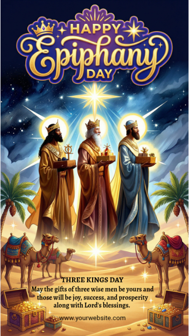 Illustrative Epiphany Day, Instagram Story Template | PosterMyWall