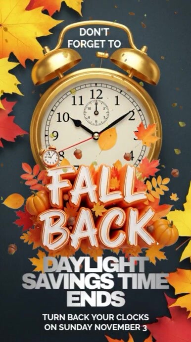 Illustrative Fall Back Instagram Story Template | PosterMyWall
